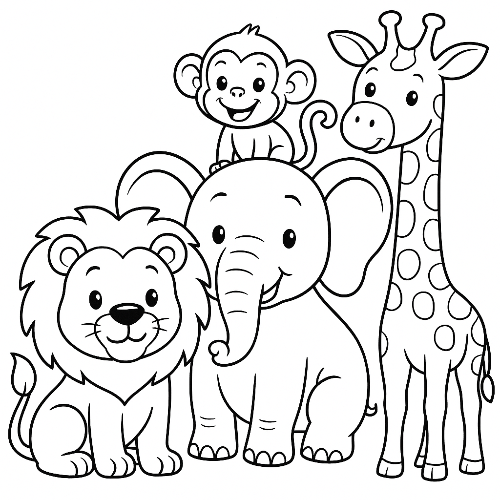 Animal Coloring Pages-Color Jungle Animals In Fun Way - Love For Coloring