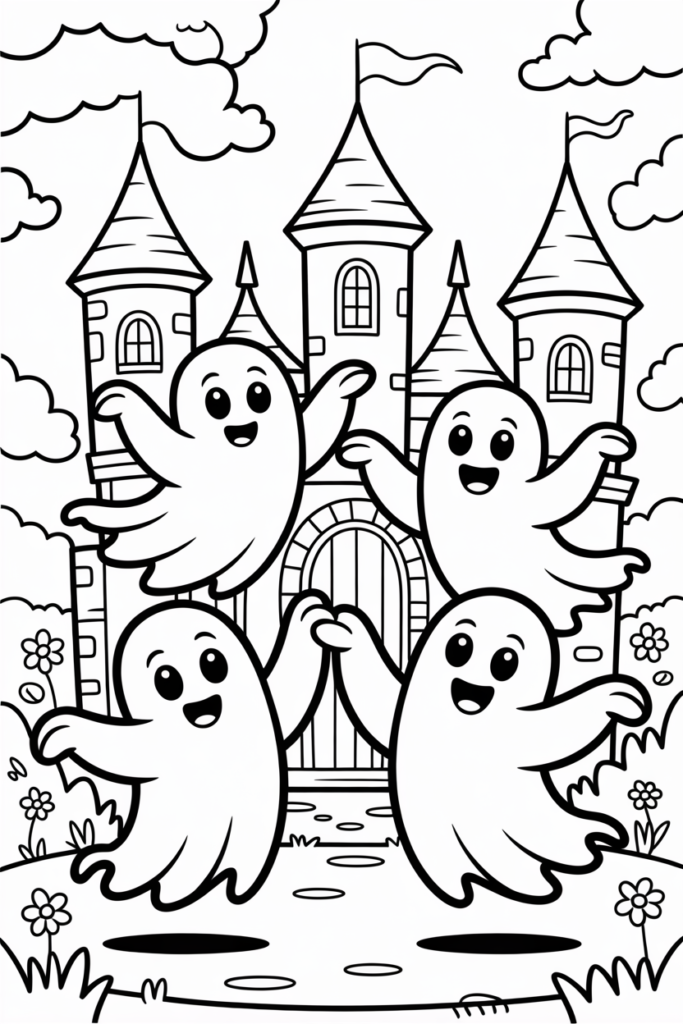 Halloween Haunted Castle Coloring Pages - Love For Coloring