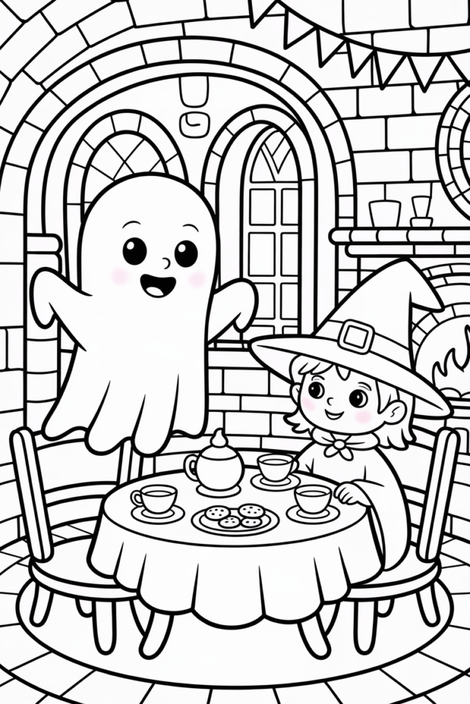 Halloween Haunted Castle Coloring Pages - Love For Coloring