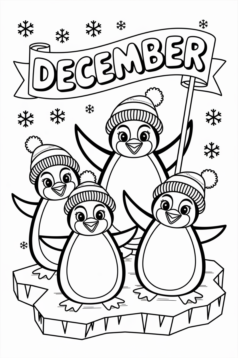 Free December Coloring Pages Printable for Kids and Adults - Love For ...