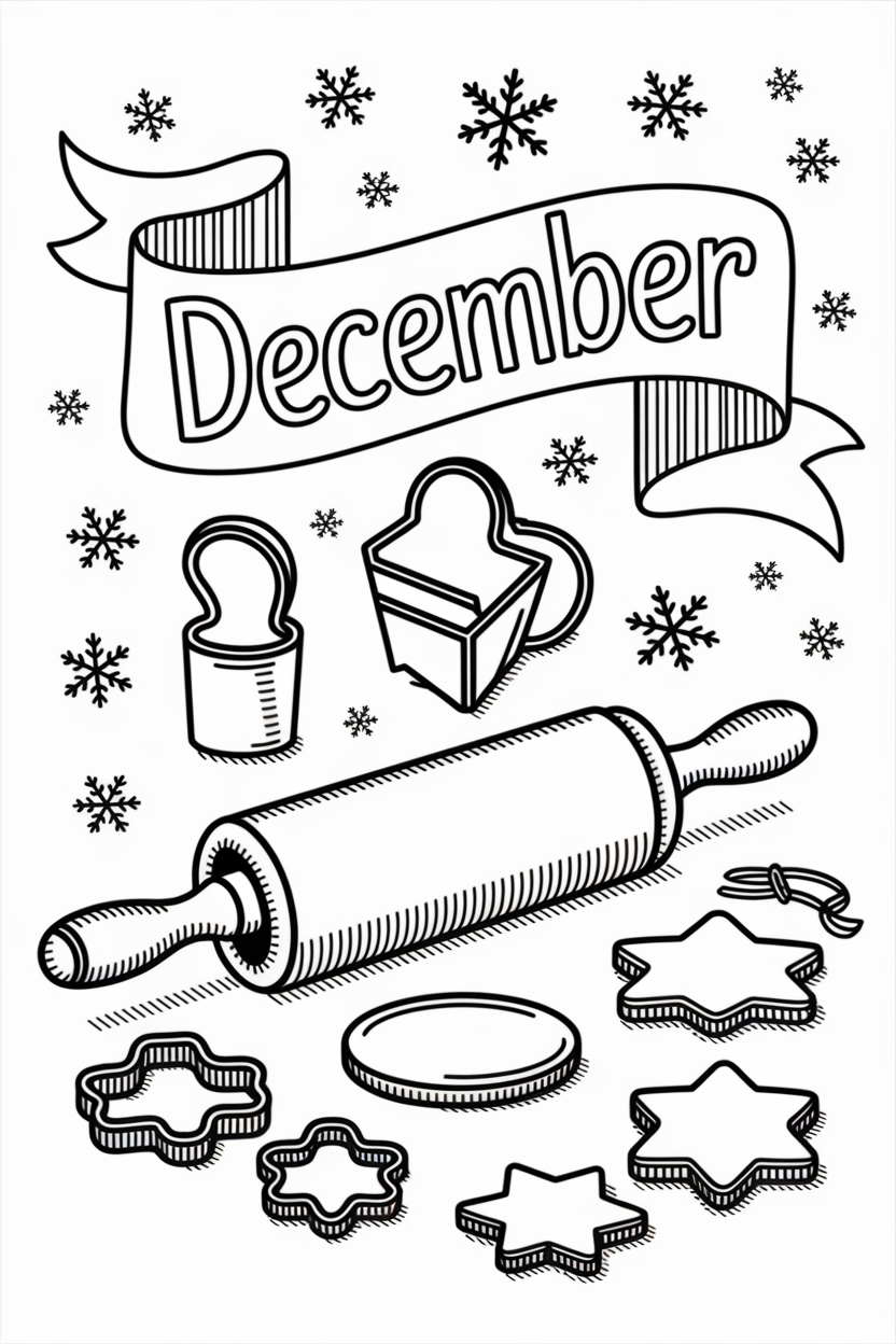Free December Coloring Pages Printable for Kids and Adults - Love For ...