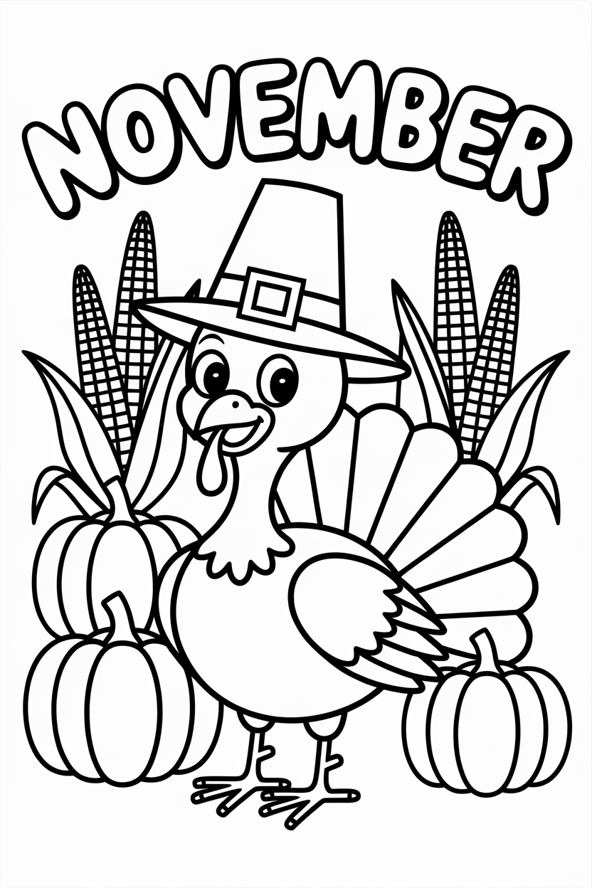 Free November Coloring Pages – Printable Fall & Thanksgiving Fun for ...