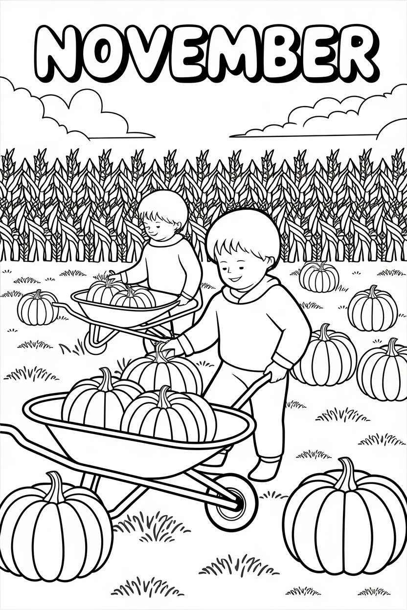 Free November Coloring Pages – Printable Fall & Thanksgiving Fun for ...