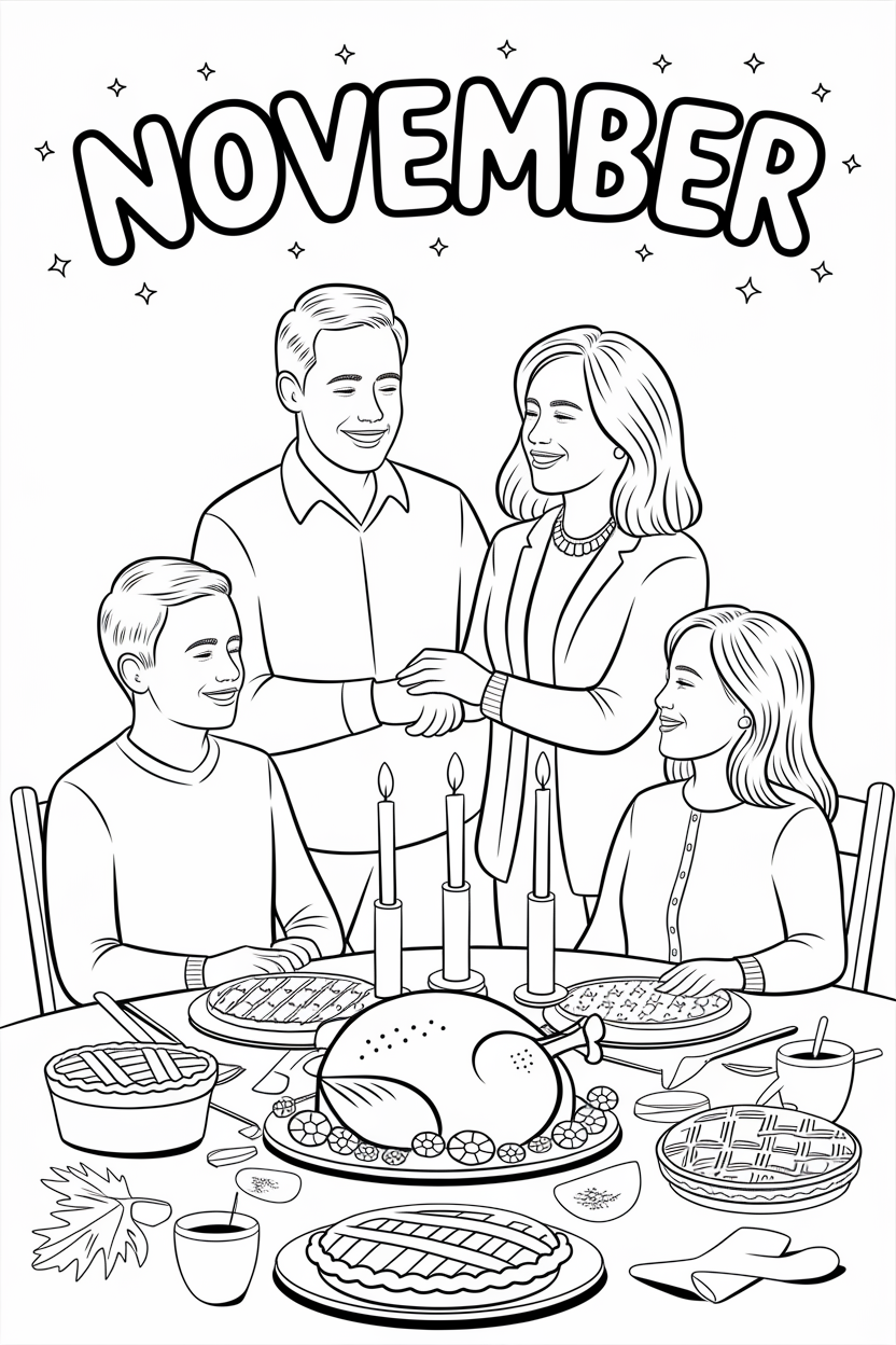 Free November Coloring Pages – Printable Fall & Thanksgiving Fun for ...