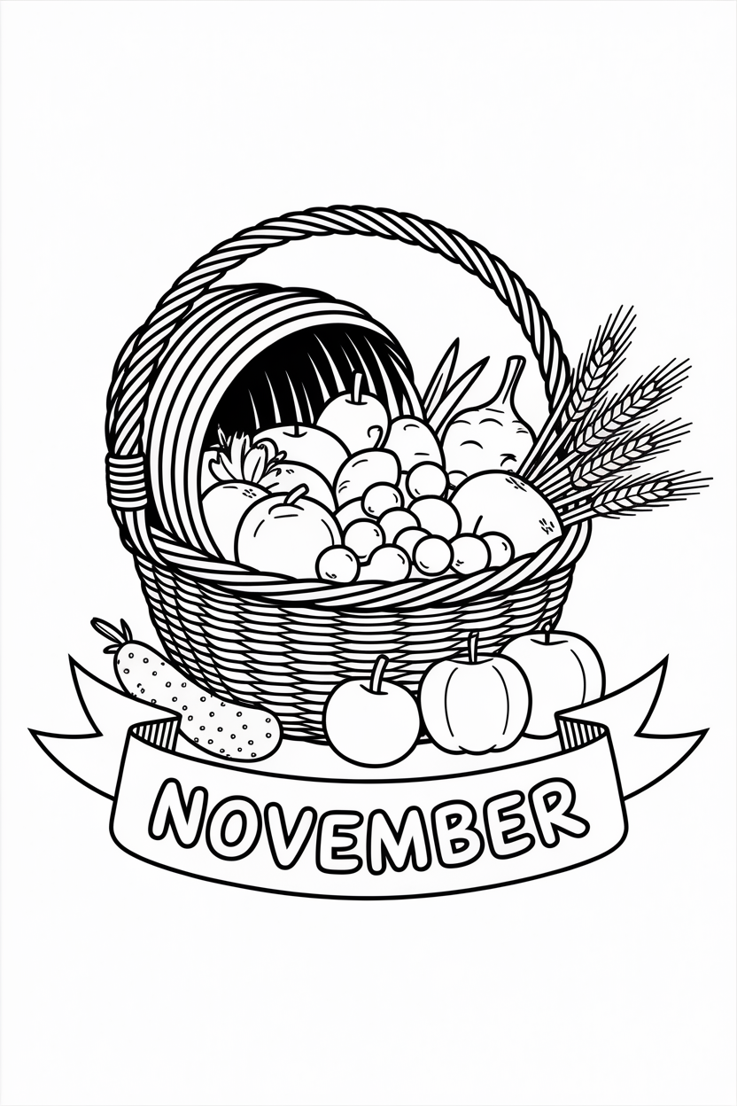 Free November Coloring Pages – Printable Fall & Thanksgiving Fun for ...