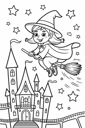 Halloween Haunted Castle Coloring Pages - Love For Coloring