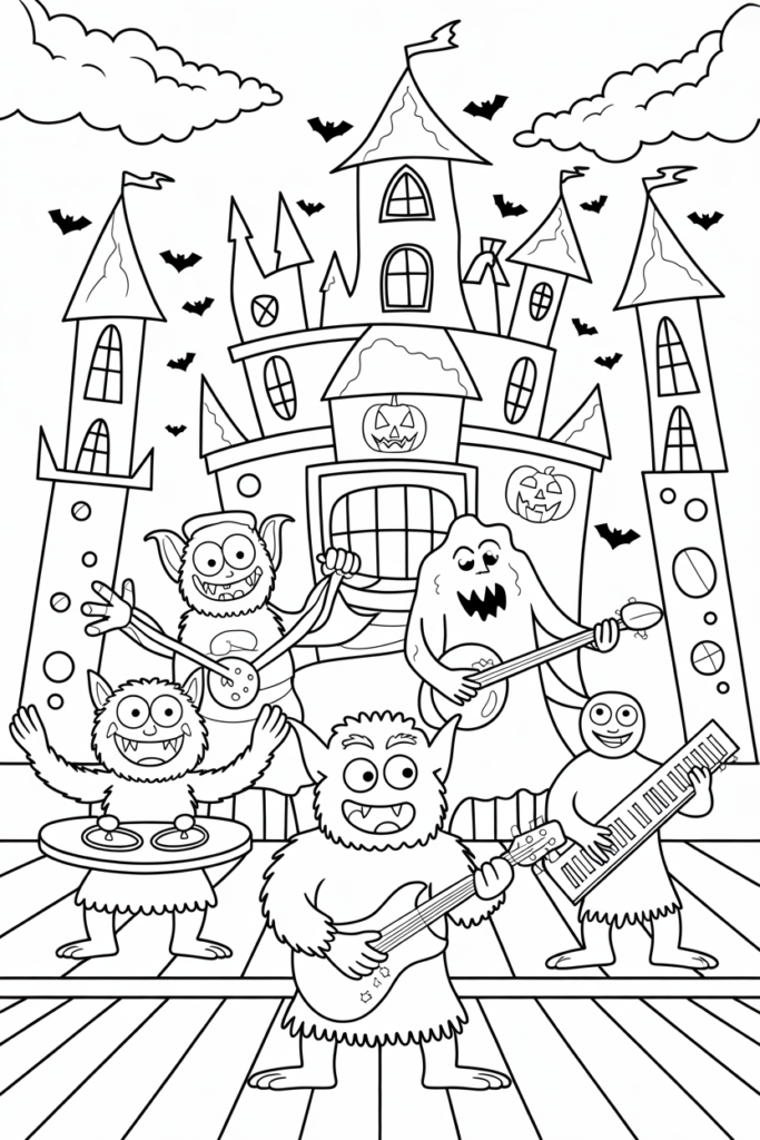 Halloween Haunted Castle Coloring Pages - Love For Coloring