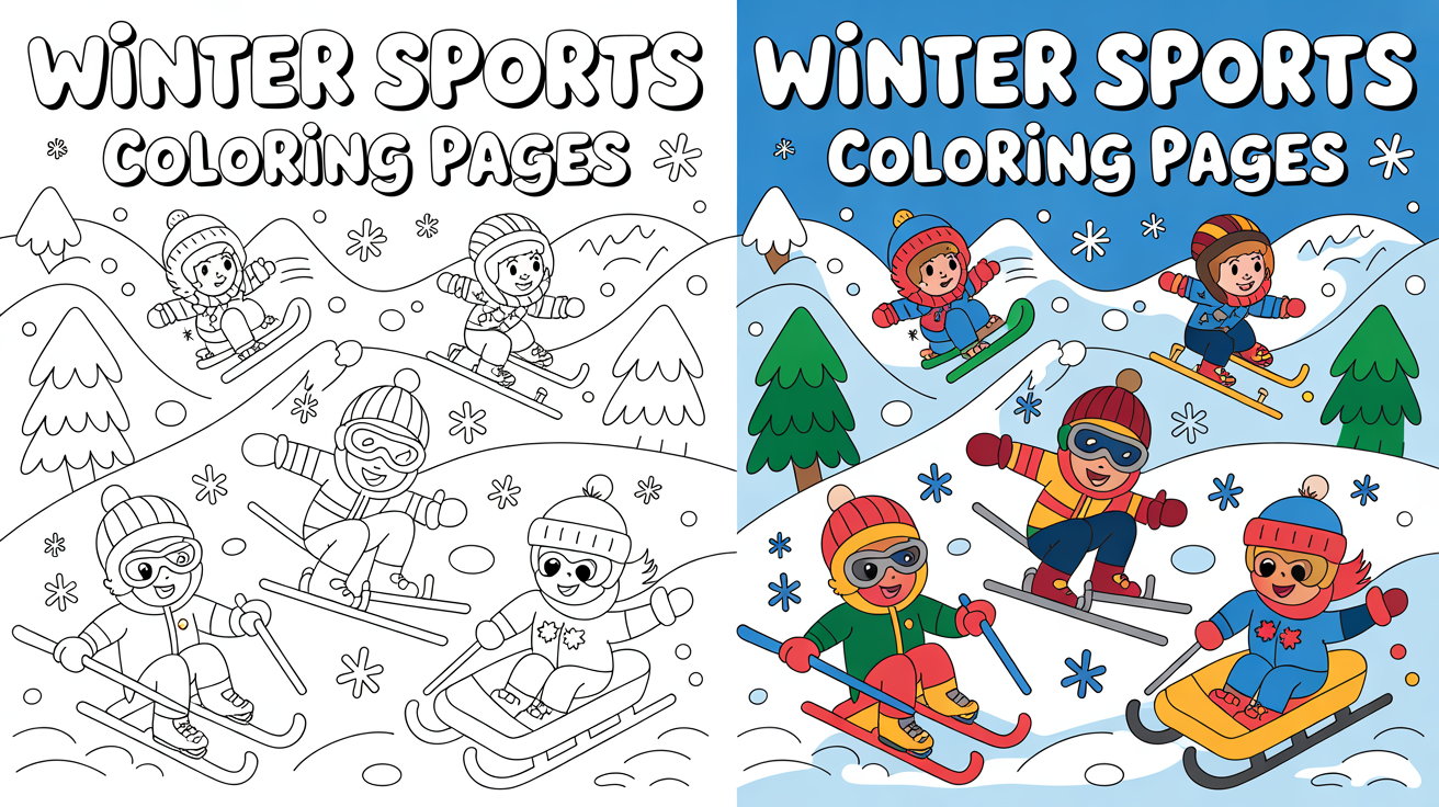 Winter Sports Coloring Page - Love For Coloring