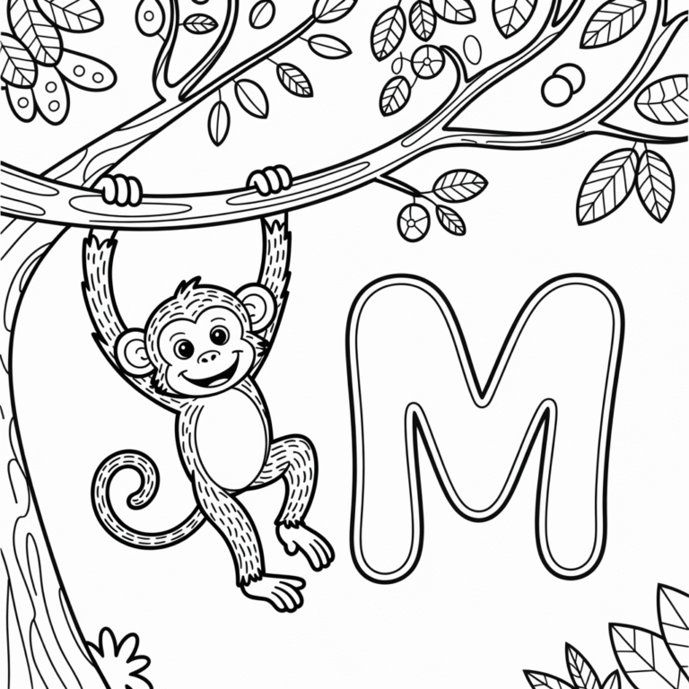 M Coloring Pages – Free Printable Alphabet Worksheets for Kids - Love ...