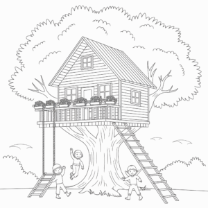 Treehouse Coloring Pages – Fun & Creative Printable Sheets - Love For ...