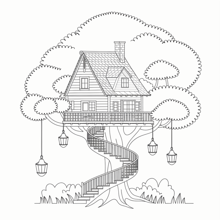 Treehouse Coloring Pages – Fun & Creative Printable Sheets - Love For ...