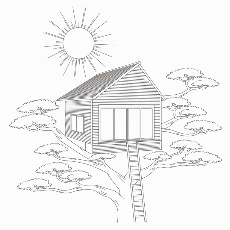 Treehouse Coloring Pages – Fun & Creative Printable Sheets - Love For ...