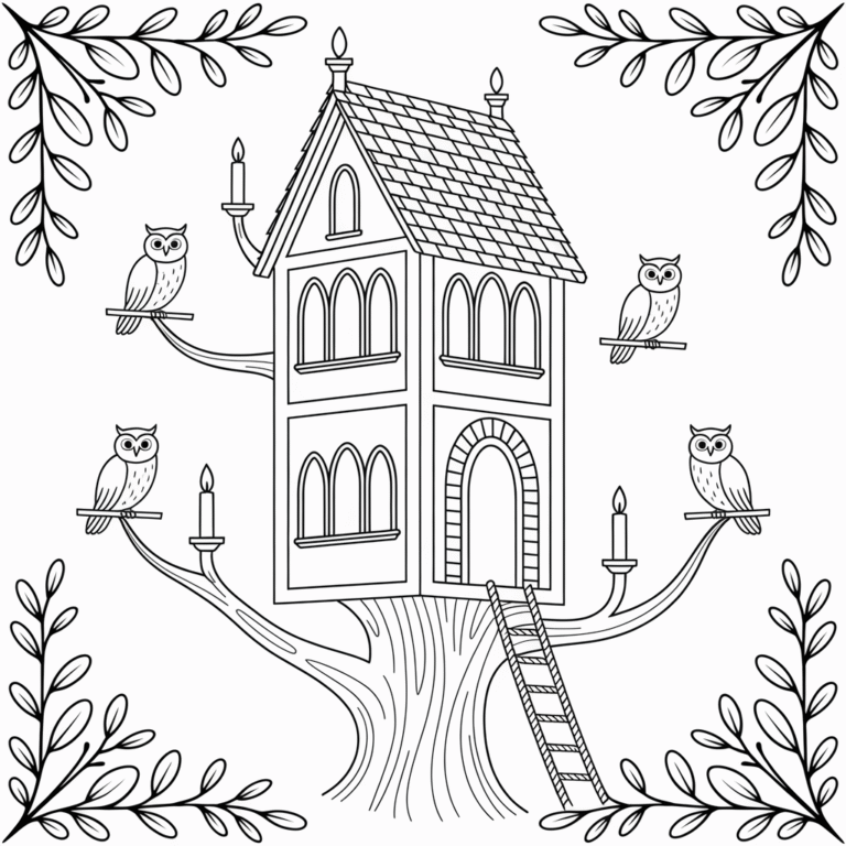 Treehouse Coloring Pages – Fun & Creative Printable Sheets - Love For ...