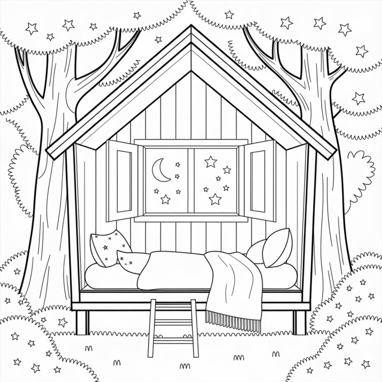 Treehouse Coloring Pages – Fun & Creative Printable Sheets - Love For ...