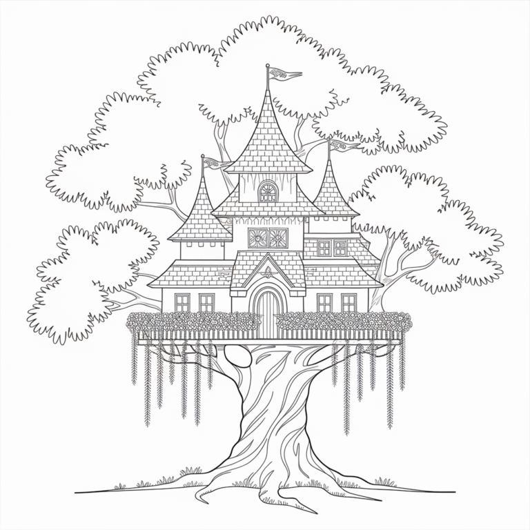 Treehouse Coloring Pages – Fun & Creative Printable Sheets - Love For ...