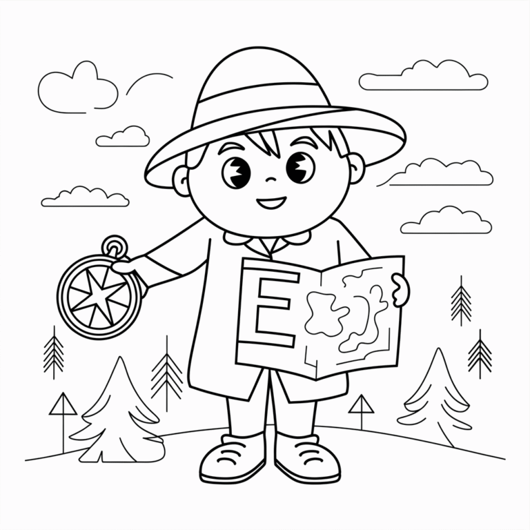 E coloring pages-free printables - Love For Coloring