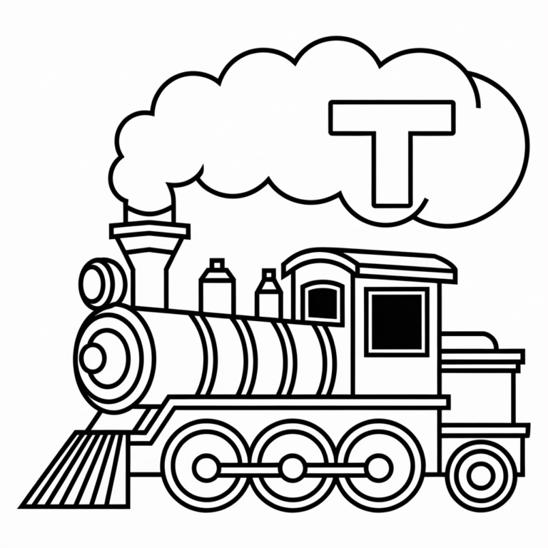 T Coloring Pages – Free Printable Alphabet Worksheets for Kids - Love ...