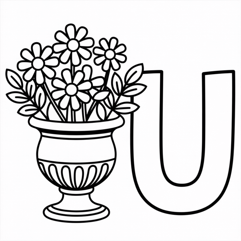 U Coloring Pages – Free Printable Alphabet Worksheets for Kids - Love ...