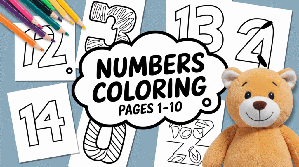 Number coloring pages 1-10 - Love For Coloring