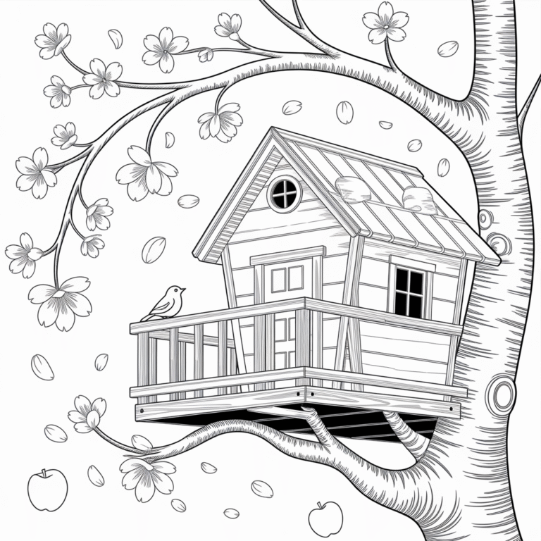 Treehouse Coloring Pages – Fun & Creative Printable Sheets - Love For ...