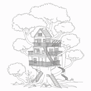 Treehouse Coloring Pages – Fun & Creative Printable Sheets - Love For ...