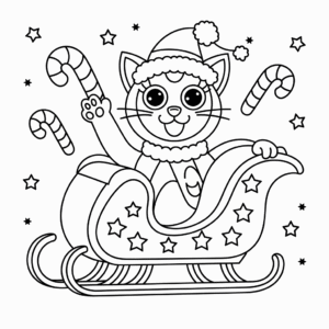 20 Christmas Cat Coloring Pages—Fun & Festive Holiday Printables - Love ...