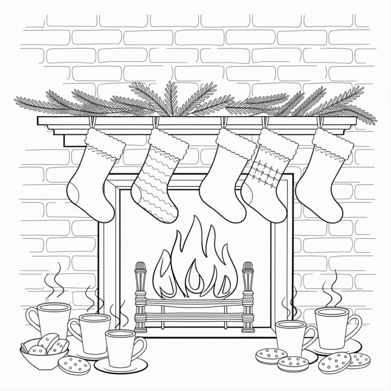 Cozy Christmas Coloring Pages – Free Printable Holiday Fun - Love For ...