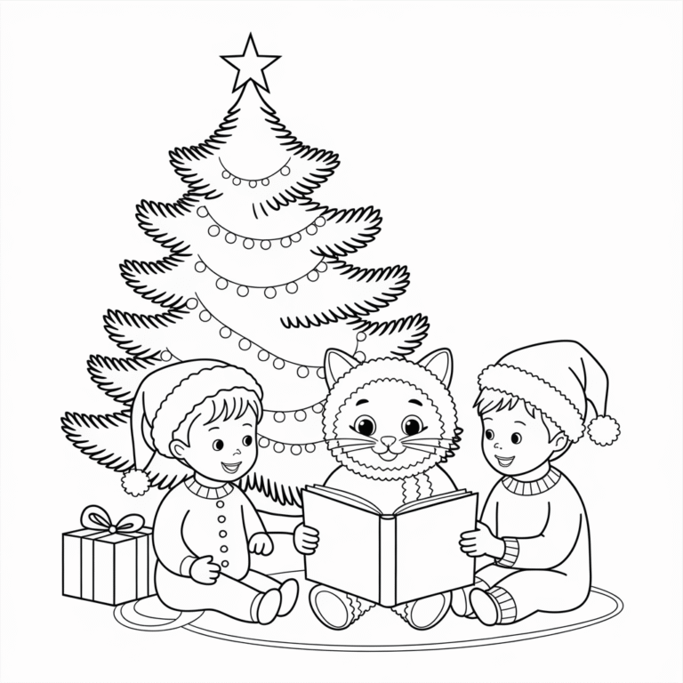 20 Christmas Cat Coloring Pages—Fun & Festive Holiday Printables - Love ...