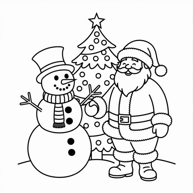 20 Christmas Snowman Coloring Pages—Free Printables for Holiday Fun ...