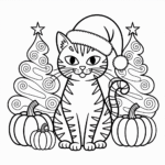 20 Christmas Cat Coloring Pages—Fun & Festive Holiday Printables - Love ...