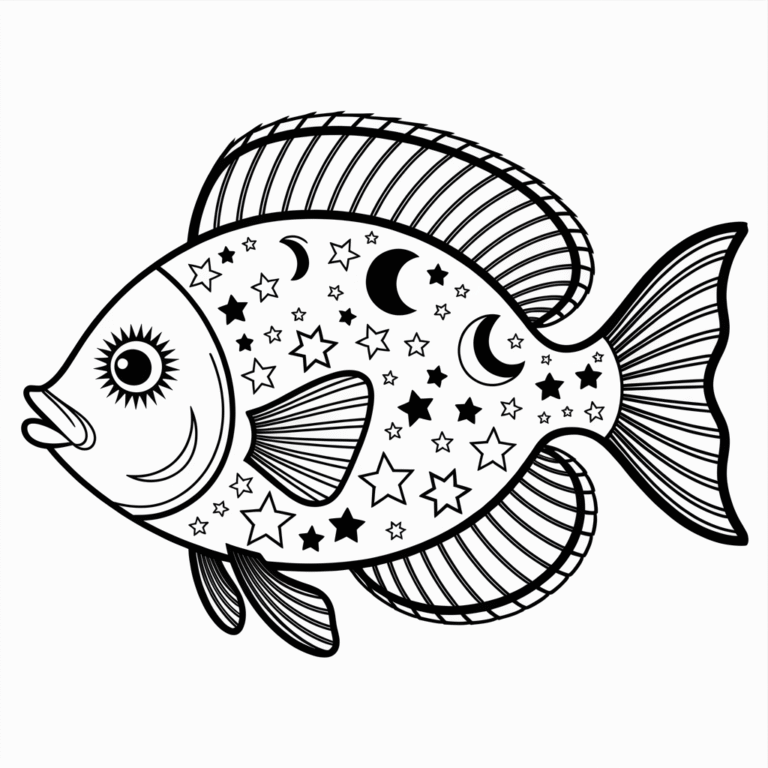 Coloring pages rainbow fish - Love For Coloring