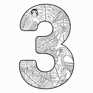 Number 3 coloring pages - Love For Coloring