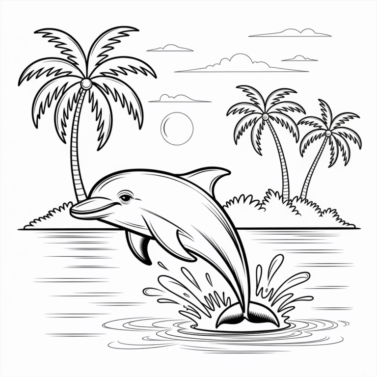 Dolphin Coloring Pages – Free Printables for Kids & Adults - Love For ...