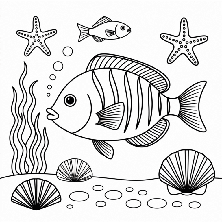 Coloring pages rainbow fish - Love For Coloring