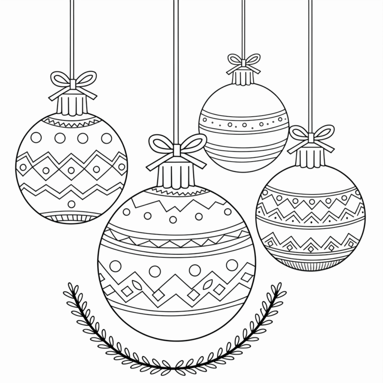 20 Christmas Ornaments Coloring Pages – Free Printables for Kids ...