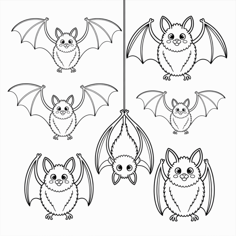 20 Bat Coloring Pages: Free Printables for Kids & Adults | PDF Download ...