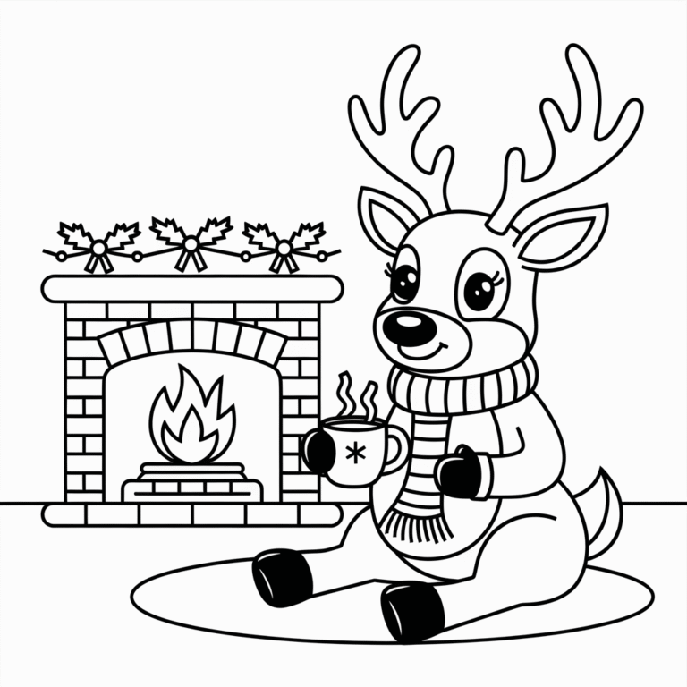Cozy Christmas Coloring Pages – Free Printable Holiday Fun - Love For ...