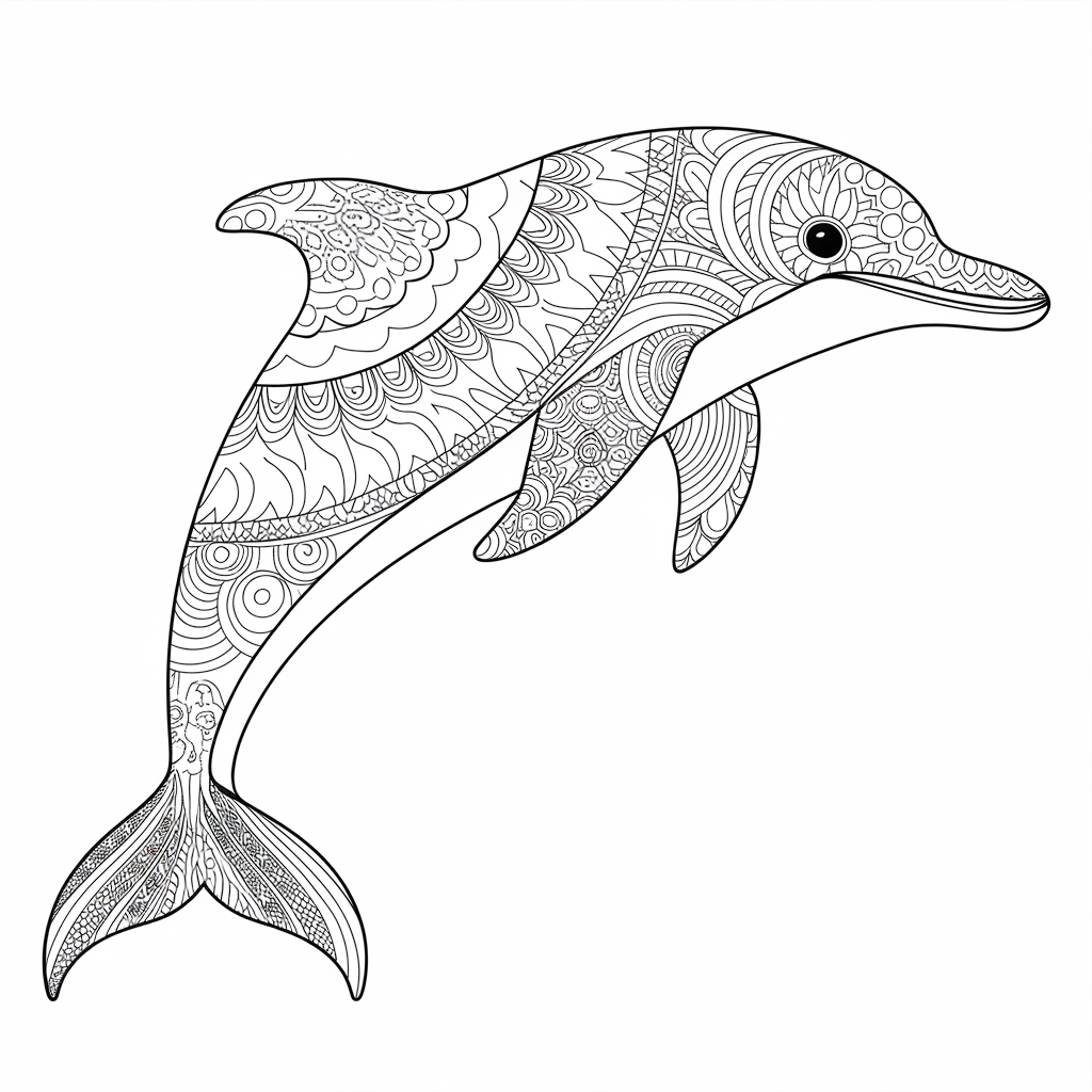 Dolphin Coloring Pages – Free Printables for Kids & Adults - Love For ...