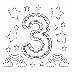 Number 3 coloring pages - Love For Coloring