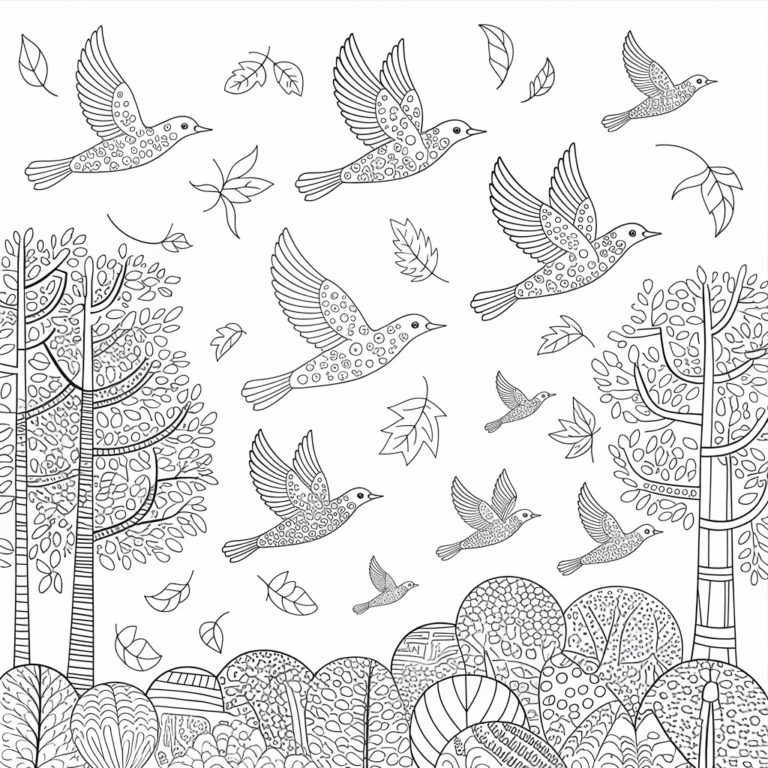 20 Autumn coloring pages for adults - Love For Coloring
