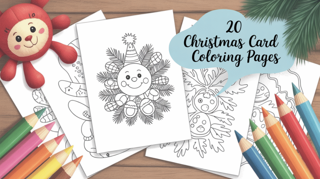 20 Christmas Card Coloring Pages – Free Printables for Kids - Love For ...