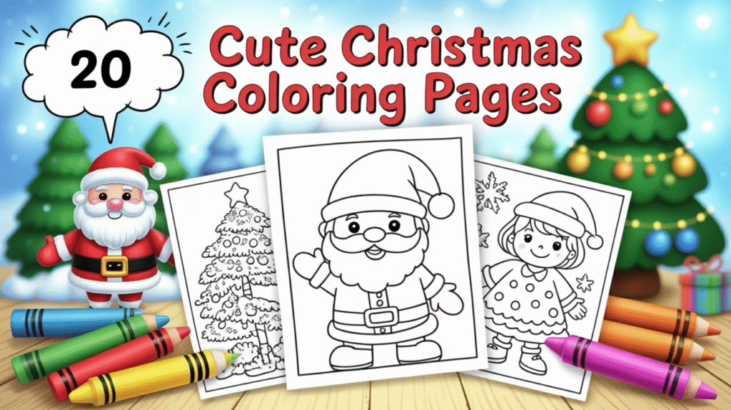 Cute Christmas Coloring Pages – Free Holiday Printables for Kids ...
