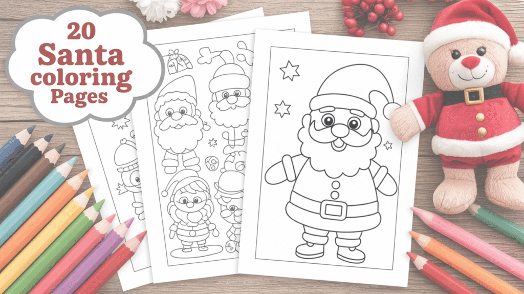 Santa Coloring Pages – Free Printables for Kids & Adults - Love For ...
