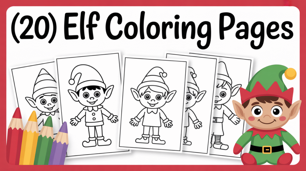 Elf coloring pages– Free Printables for Kids and Adults - Love For Coloring