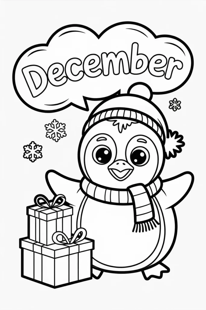 Free December Coloring Pages Printable for Kids and Adults - Love For ...