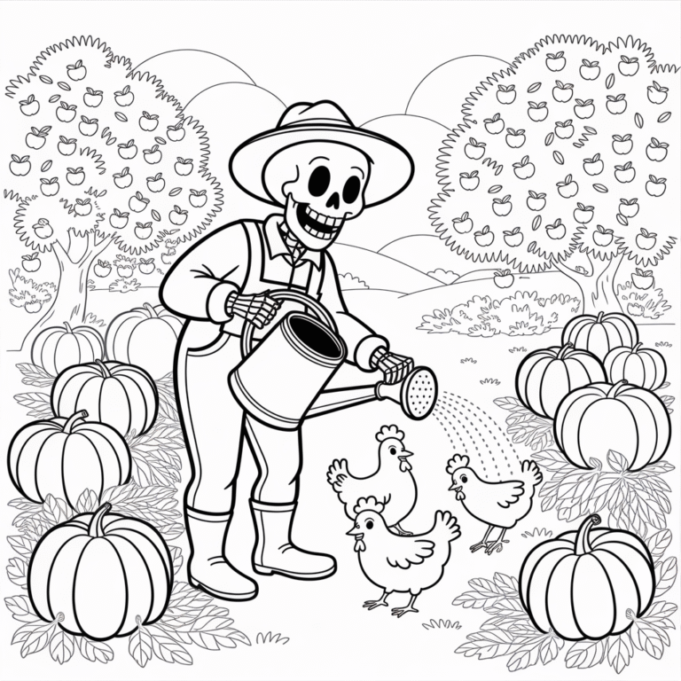 Skeleton Coloring Pages – Free Printable Fun for Kids and Adults - Love ...