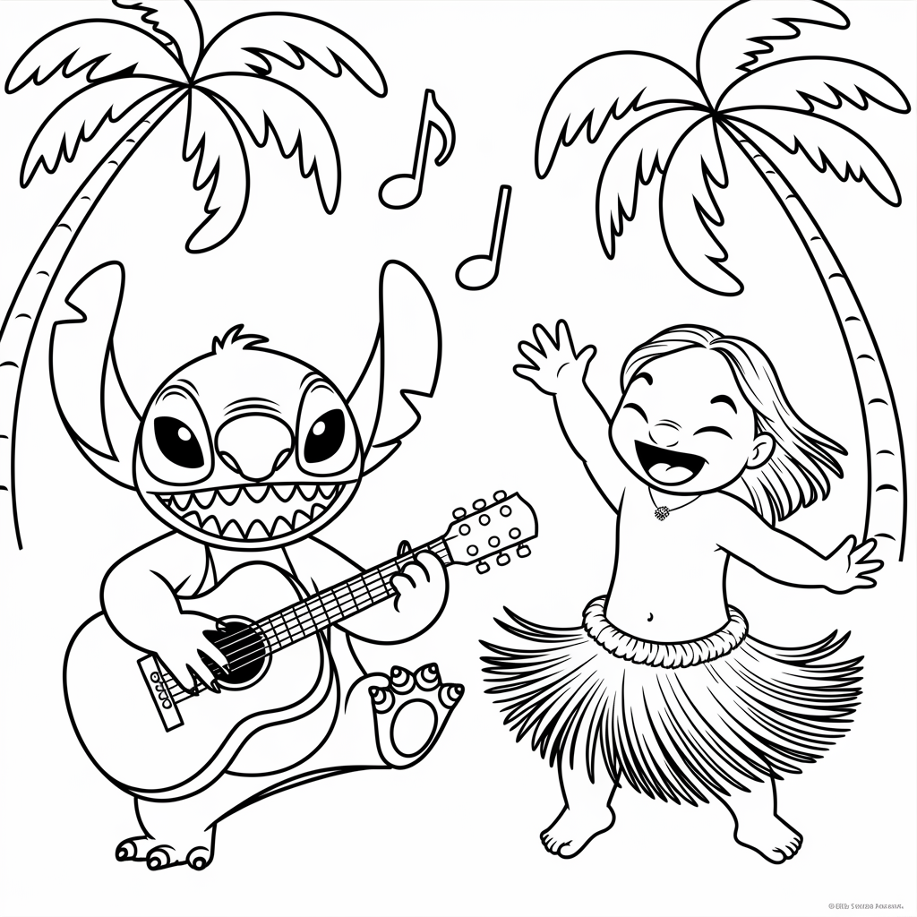 Stitch and Lilo Coloring Pages - Love For Coloring