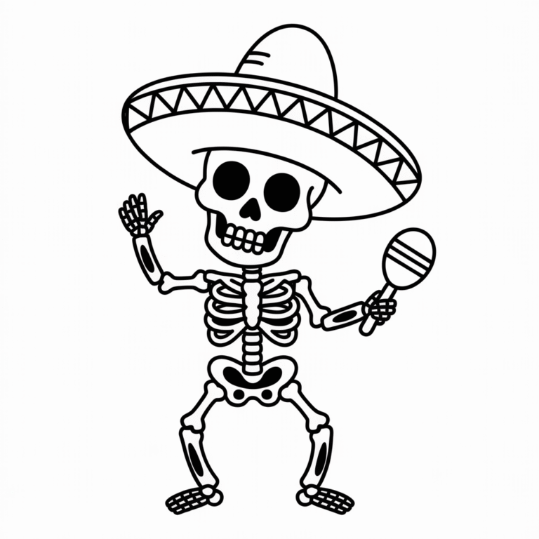 Skeleton Coloring Pages – Free Printable Fun for Kids and Adults - Love ...