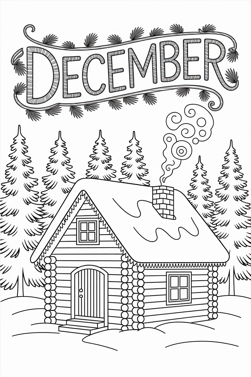 Free December Coloring Pages Printable for Kids and Adults - Love For ...