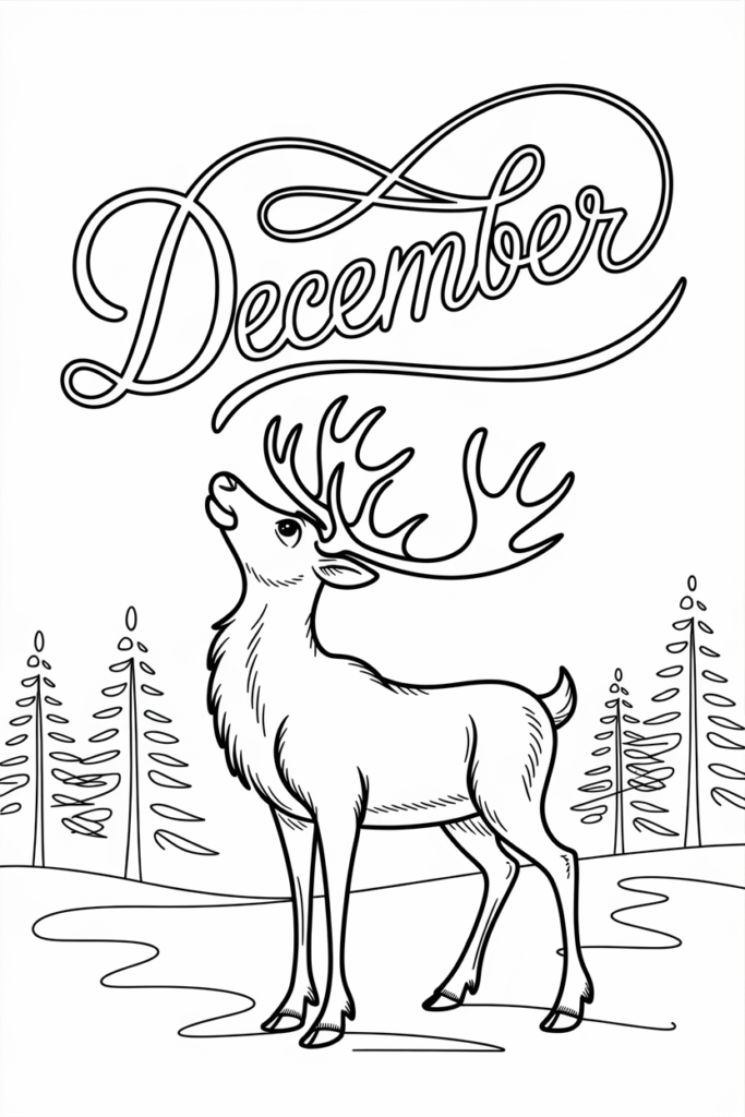 Free December Coloring Pages Printable for Kids and Adults - Love For ...